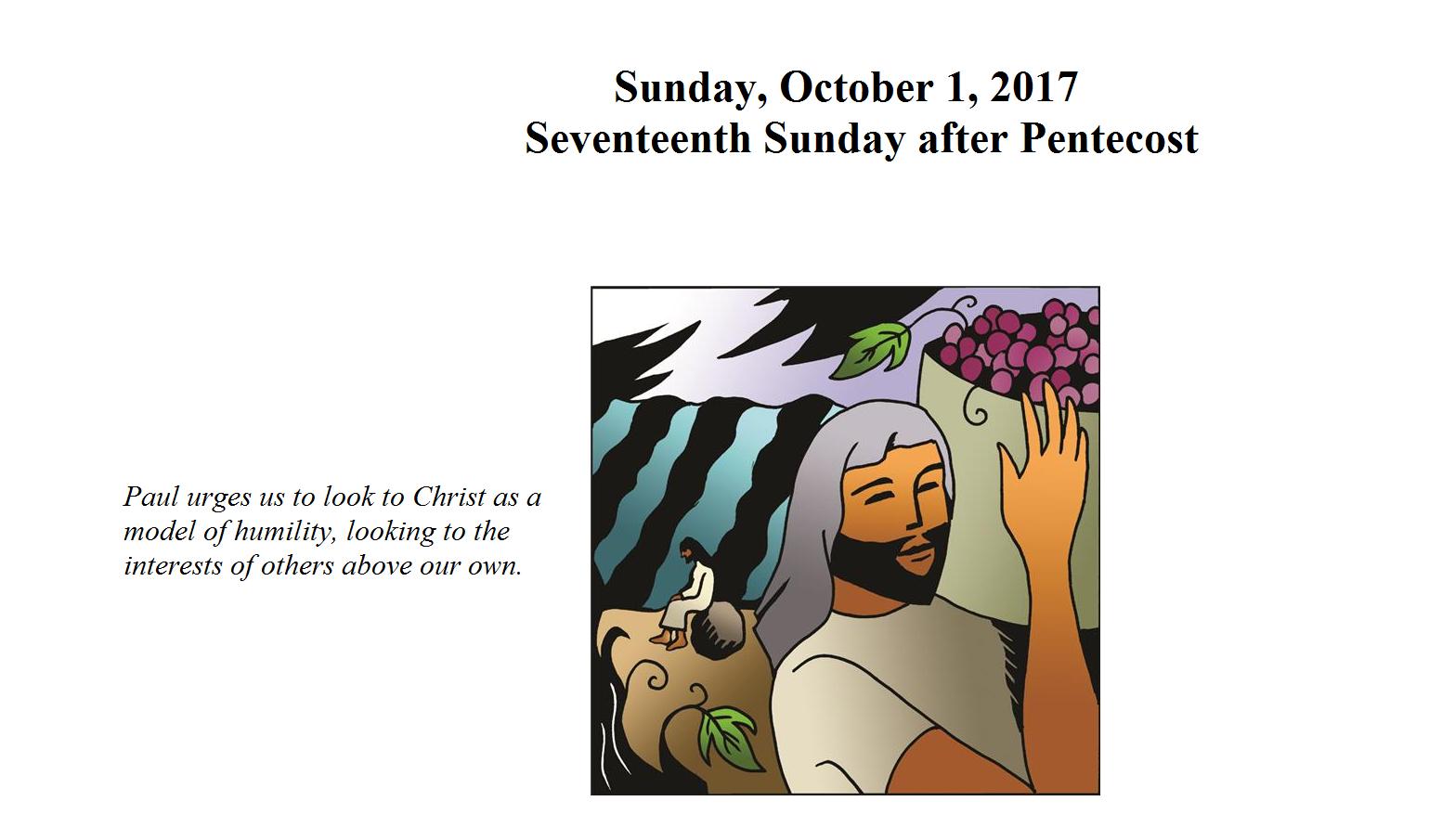 Sunday, October 1, 2017 Seventeenth Sunday after Pentecost - Bethesda ...