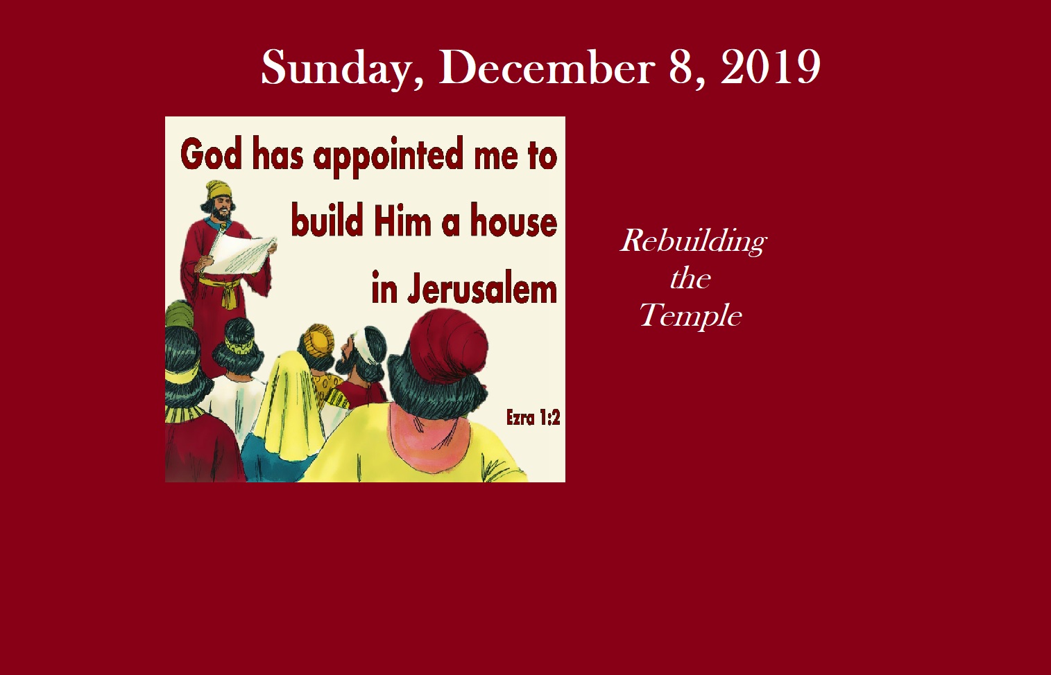 Sunday, December 8, 2019 - Bethesda Lutheran Church of Malmo, MN