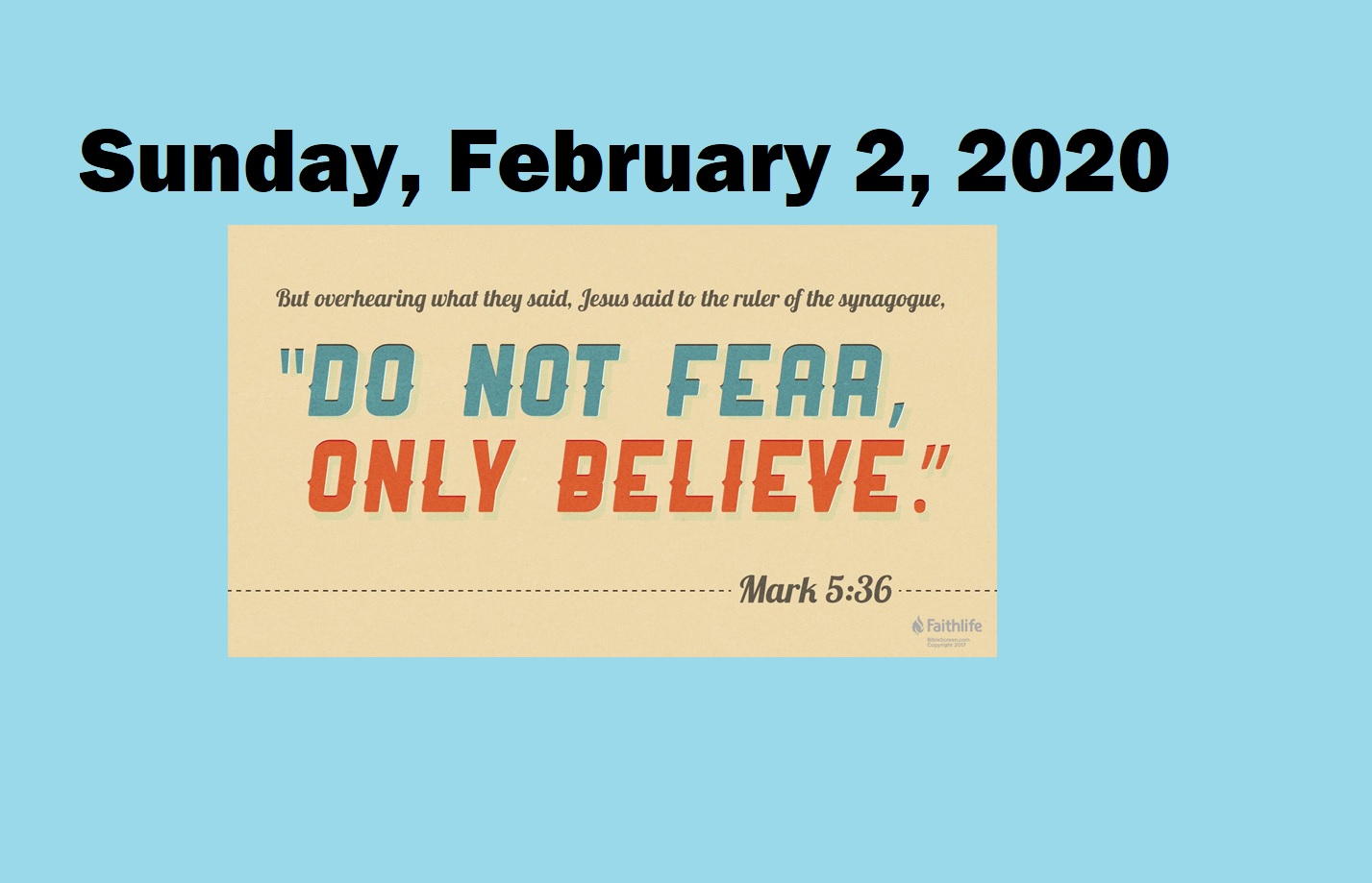 Sunday, February 2, 2020 - Bethesda Lutheran Church of Malmo, MN